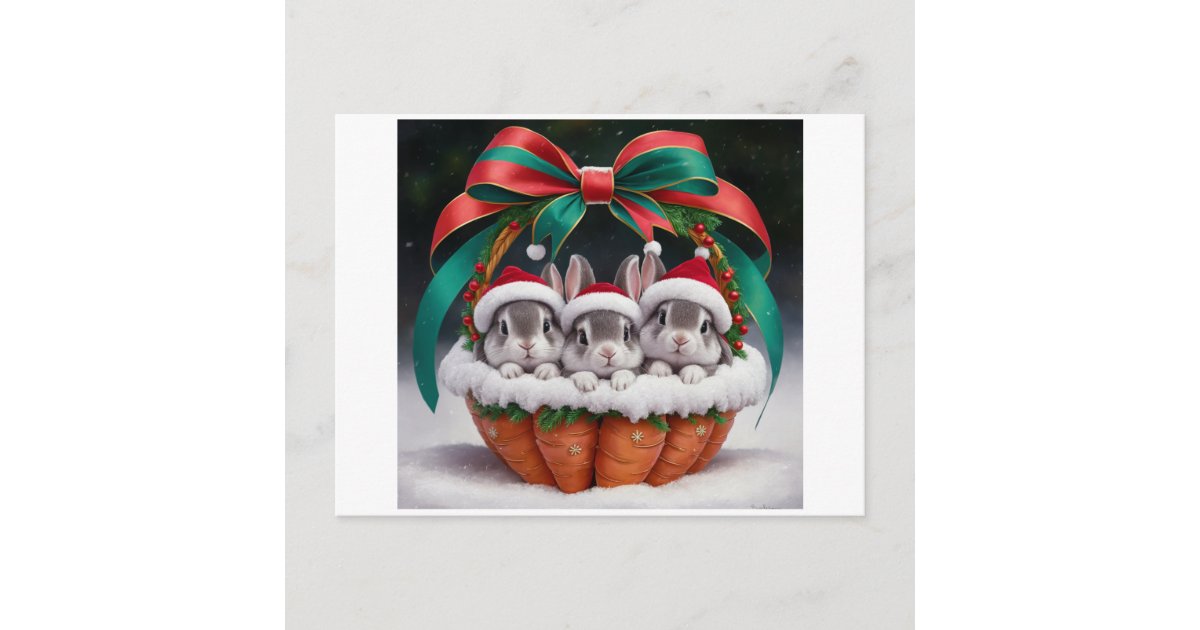 Bunny Rabbit Christmas Cards | Zazzle