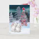 Bunny Rabbit Christmas Tree Scene Card | Zazzle
