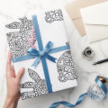 Bunny Rabbit Coloring Wrapping Paper | Zazzle