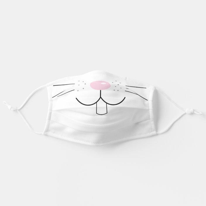 Bunny Rabbit Face Fun Funny Cute Cartoon Adult Cloth Face Mask | Zazzle.com