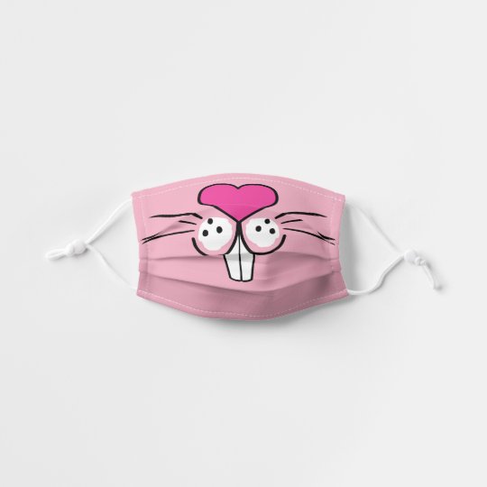 Bunny Rabbit Face | Pink Kids' Cloth Face Mask | Zazzle.com