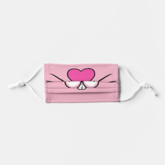 Bunny Rabbit Face | Pink Kids' Cloth Face Mask | Zazzle
