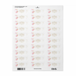 Bunny Rabbit Girl Baby Shower Return Address Label | Zazzle