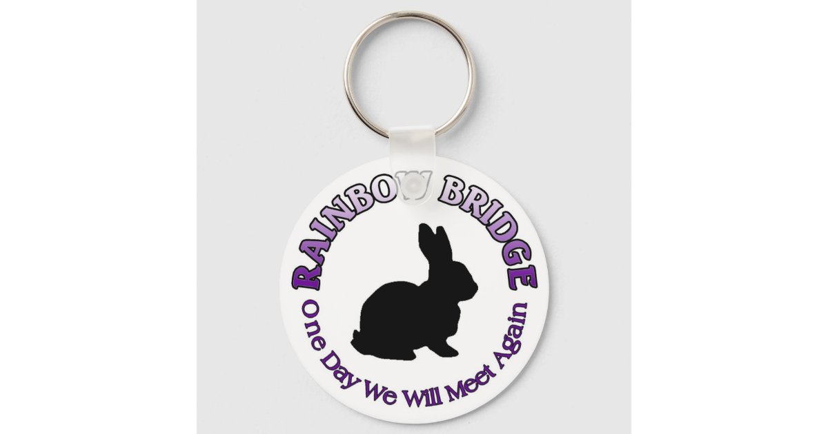 BUNNY RABBIT RAINBOW BRIDGE KEYCHAIN | Zazzle