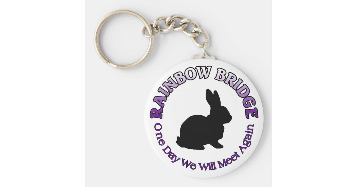 BUNNY RABBIT RAINBOW BRIDGE KEYCHAIN | Zazzle