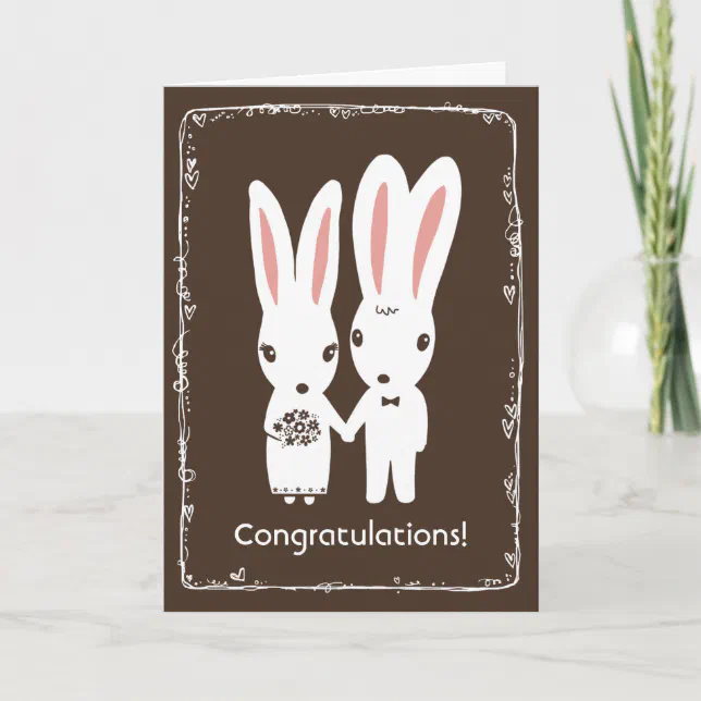 Bunny Rabbits Wedding Congratulations Congrats Card | Zazzle