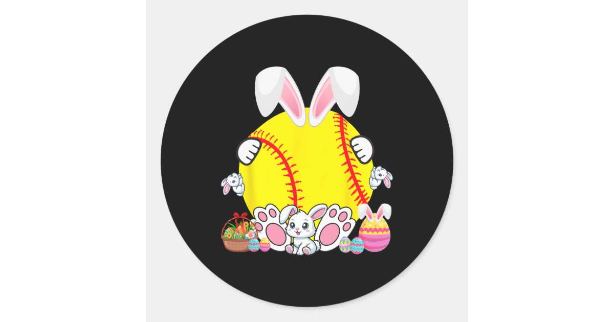 Bunny Softball Ball Costume Easter Player Fan Hunt Classic Round ...