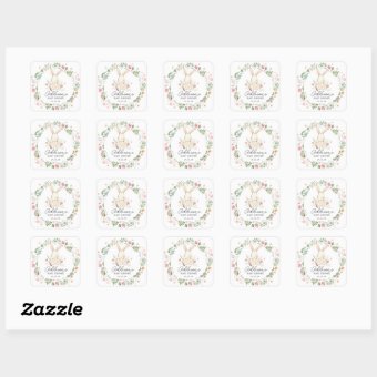 Bunny sticker, rabbit sticker, birthday stickers | Zazzle