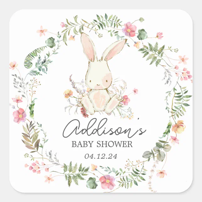 Bunny sticker, rabbit sticker, birthday stickers | Zazzle
