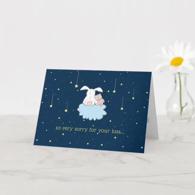 Bunny & Teddy _ Loss of a Child Condolence Card | Zazzle