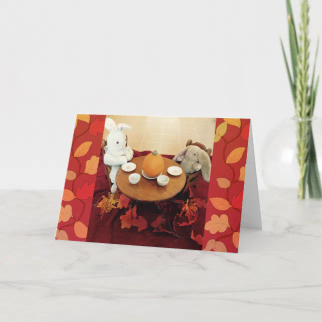 Bunny Thanksgiving Holiday Card | Zazzle