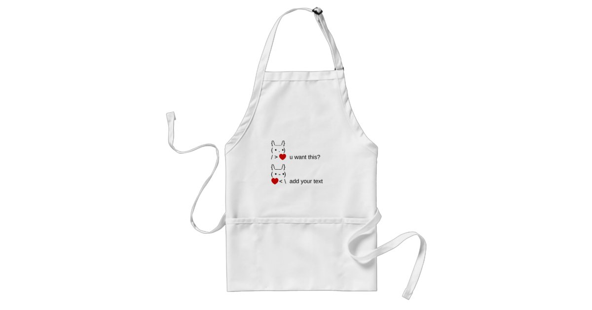 bunny u want this? / Customizable ASCII Text Art Adult Apron | Zazzle