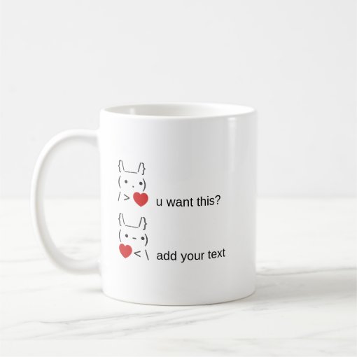 bunny u want this? / Customizable ASCII Text Art Coffee Mug | Zazzle