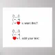 bunny u want this? / Customizable ASCII Text Art Poster | Zazzle