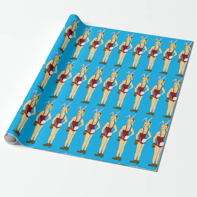 bunnygirl button wrapping paper | Zazzle