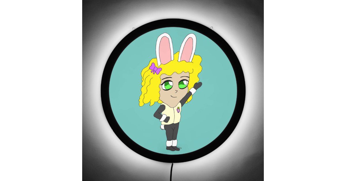 bunnygirl chibi LED sign | Zazzle