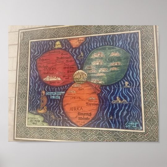 Bunting clover leaf map 1581 poster | Zazzle.com