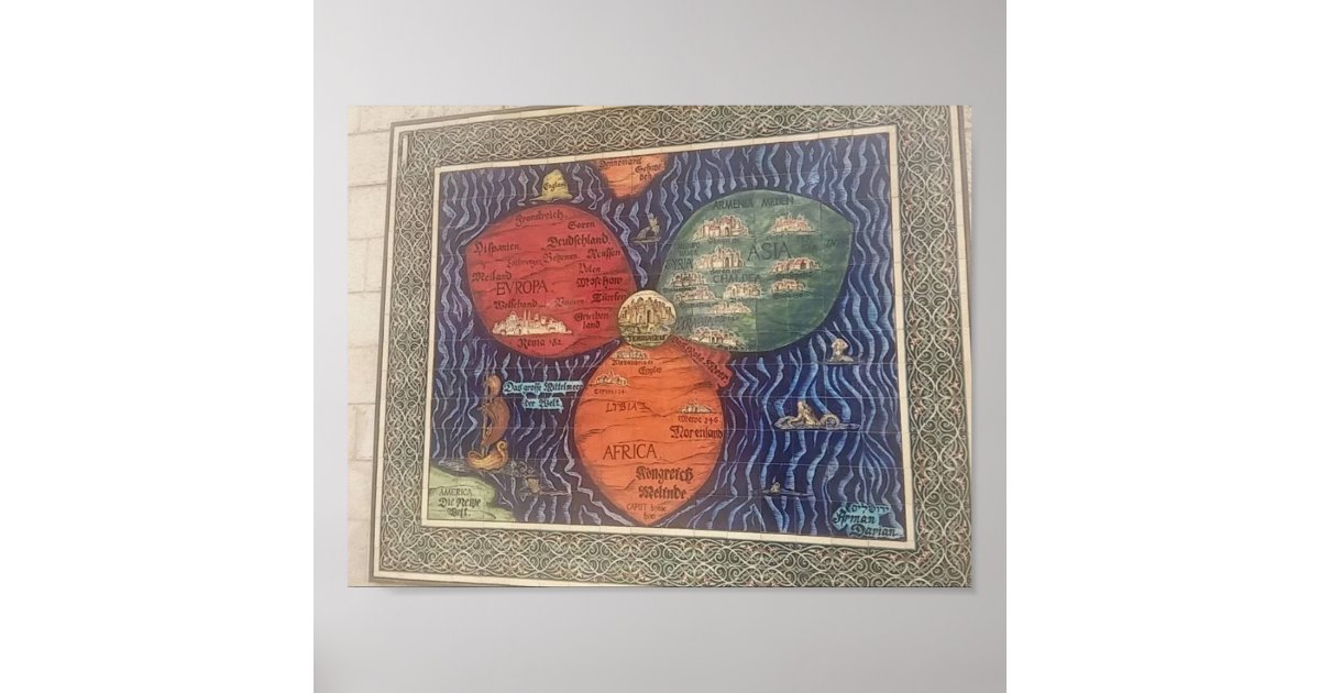 Bunting clover leaf map 1581 poster | Zazzle