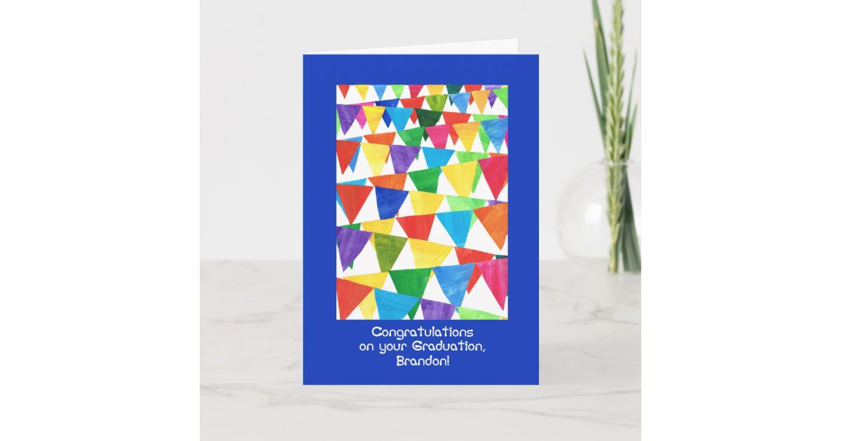 Bunting Graduation Congratulations for Brandon Card | Zazzle