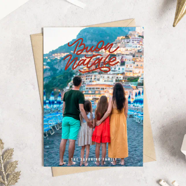 Buon Natale Italian Christmas Photo Holiday Card | Zazzle