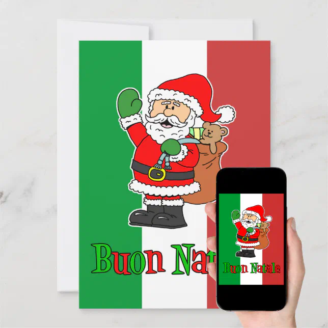 Buon Natale Italian Christmas Santa Party Invite | Zazzle