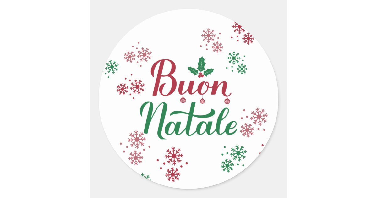 Buon Natale Italian Merry Christmas Classic Round Sticker | Zazzle
