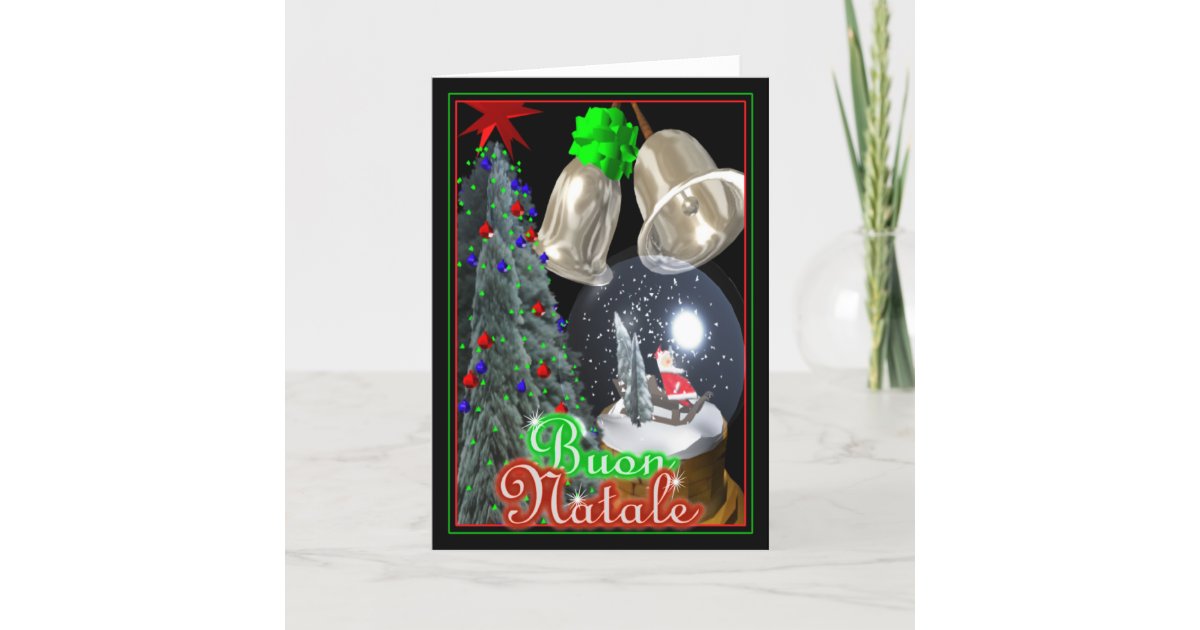 Buon Natale Italian Santa Merry Christmas card | Zazzle
