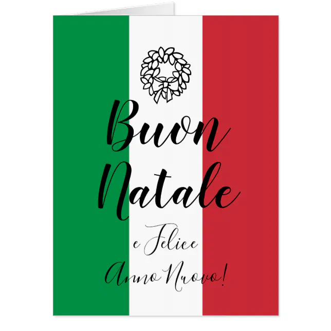Buon Natale Merry Christmas extra big Italian flag Card | Zazzle