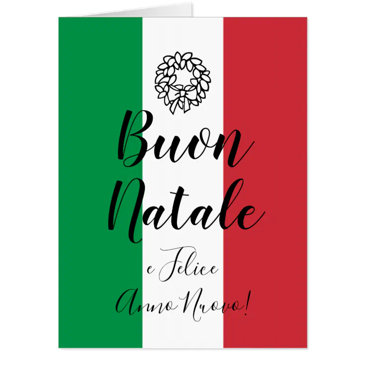 Buon Natale Merry Christmas extra big Italian flag Card | Zazzle