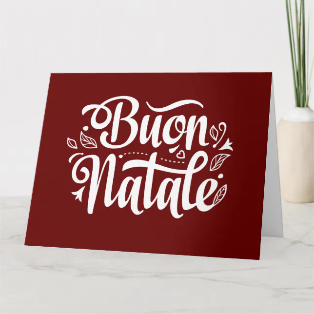Buon Natale Simple Red Italian Christmas Greeting Card | Zazzle