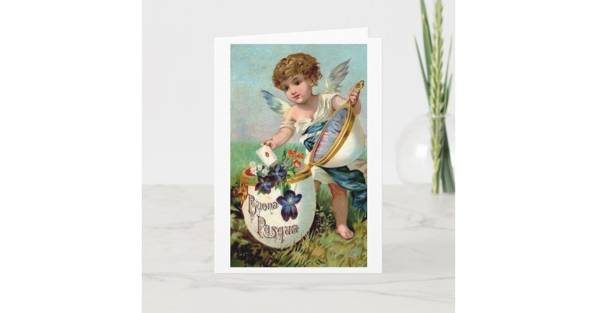 Buona Pasqua! Victorian Italian Easter Card | Zazzle