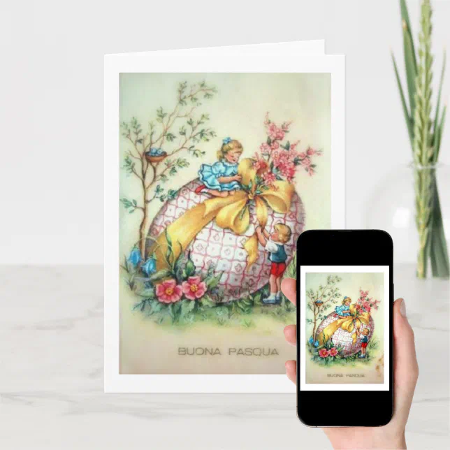 Buona Pasqua! Vintage Italian Easter Card | Zazzle