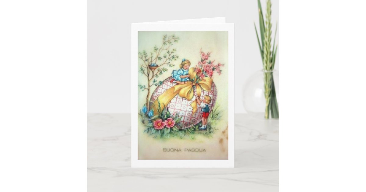 Buona Pasqua! Vintage Italian Easter Card | Zazzle