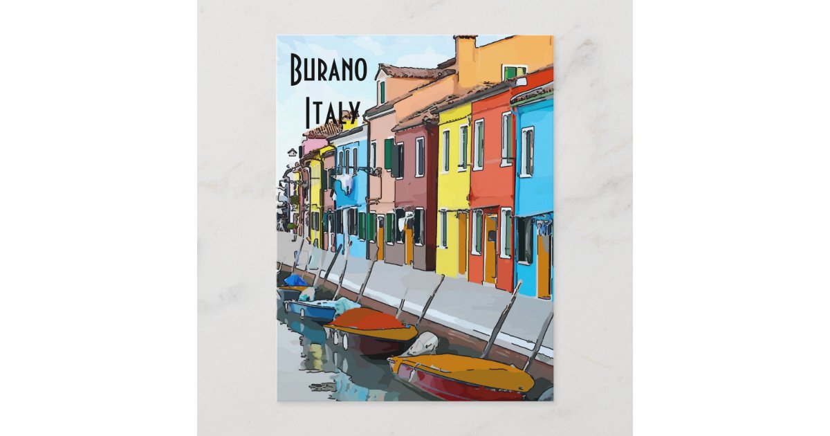 Burano, Italy ,edit text Postcard | Zazzle