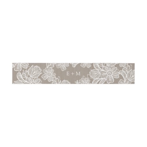 Burap and Lace Wedding Belly Bands Invitation Belly Band | Zazzle