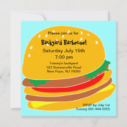 Burger BBQ Party Invitation | Zazzle