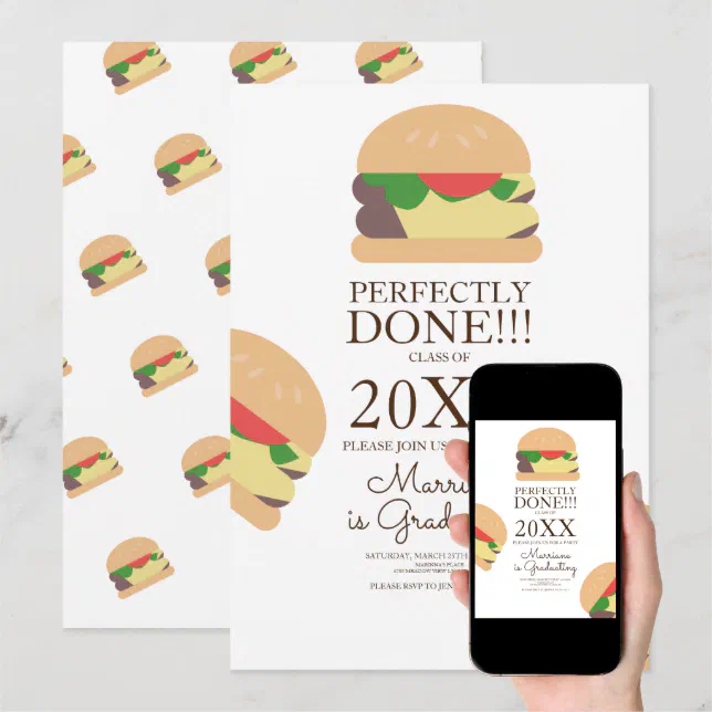 Burger Brunch Graduation Invitation | Zazzle