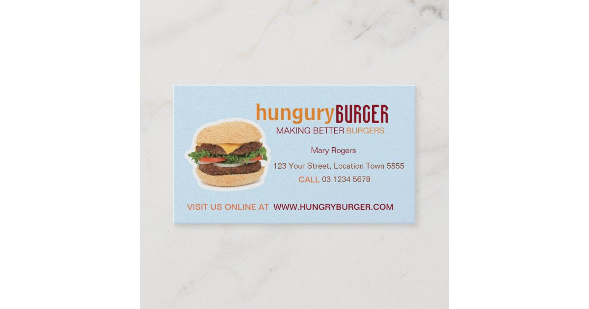 Burger Business Card | Zazzle
