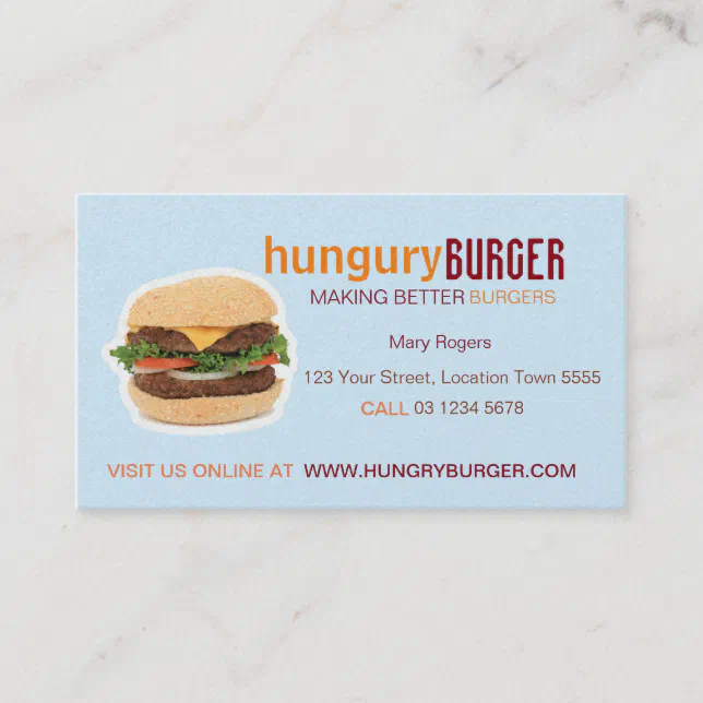 Burger Business Card | Zazzle