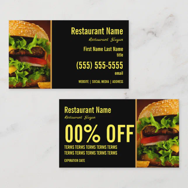 Burger Business Card | Zazzle
