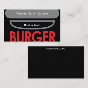 Burger Business Card | Zazzle