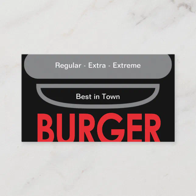 Burger Business Card | Zazzle