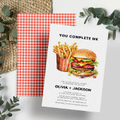 Burger & Fries Fun Casual Couples Bridal Shower Invitation | Zazzle