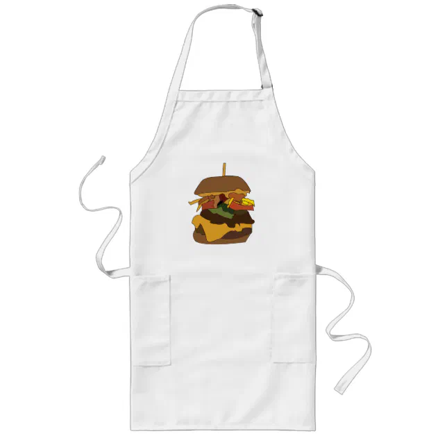 Burger Hamburger Burger Love Illustration Long Apron | Zazzle