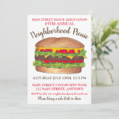 Burger Hamburger Cheeseburger Picnic Cookout Party Invitation | Zazzle
