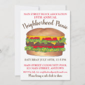 Burger Hamburger Cheeseburger Picnic Cookout Party Invitation | Zazzle