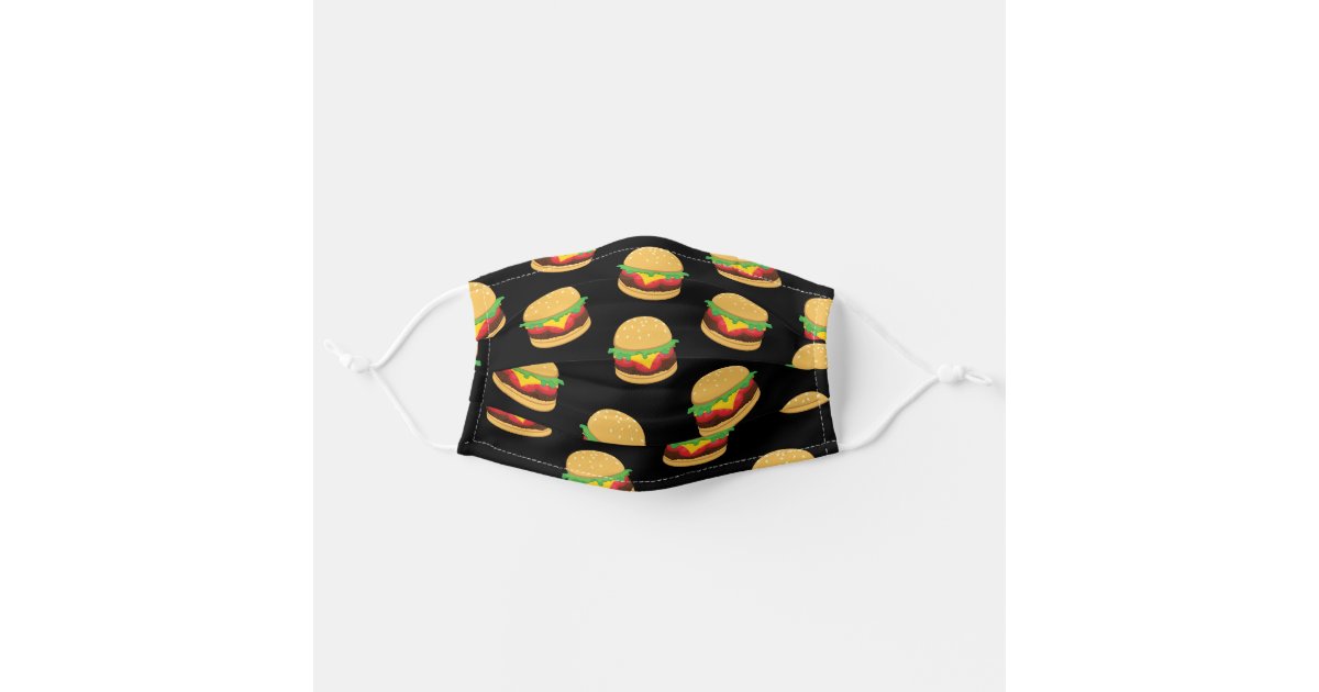 Burger Hamburger Cheeseburger Summer Food Print Adult Cloth Face Mask ...