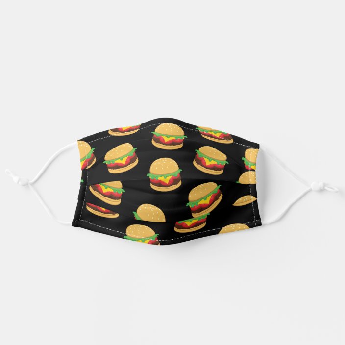 Burger Hamburger Cheeseburger Summer Food Print Adult Cloth Face Mask ...