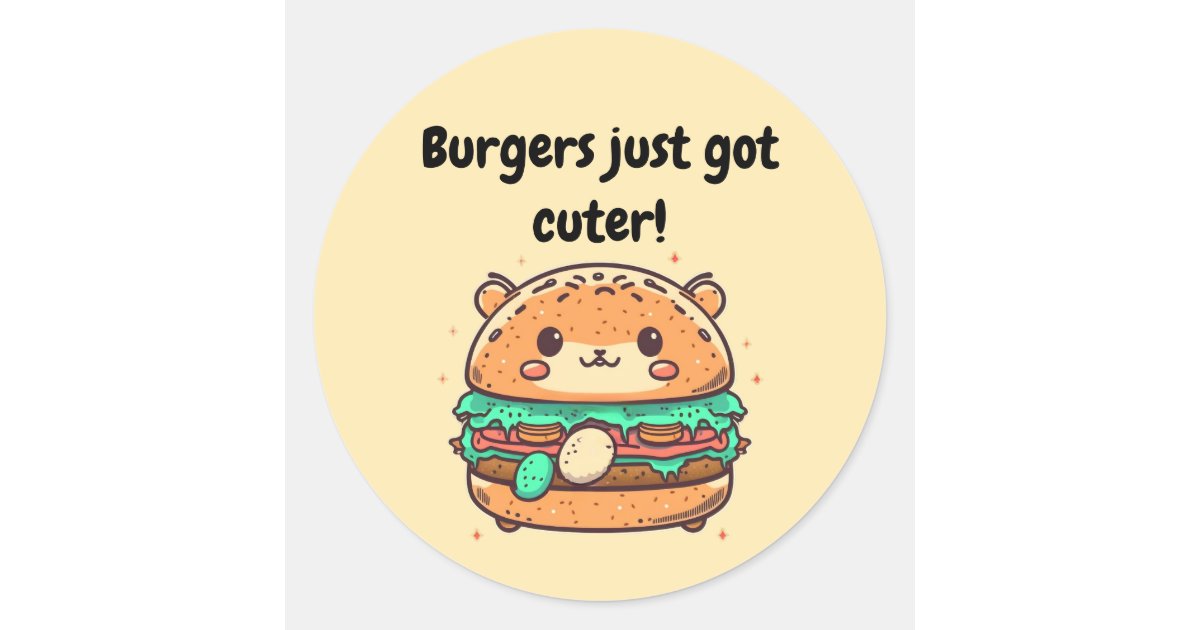 Burger Hamster - Burgers Just Got Cuter! Classic Round Sticker | Zazzle