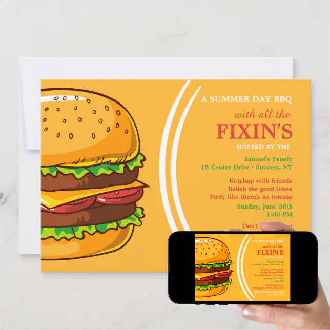 Burger Invitation | Zazzle